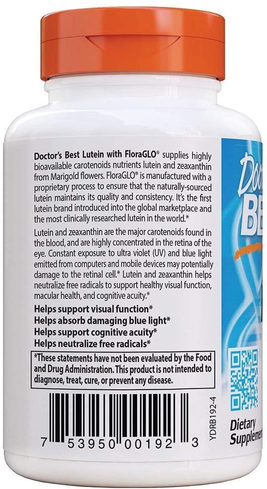 ᐉ Лютеїн Lutein with FloraGLO Doctor's Best 20 мг 60 капсул за ціною ...